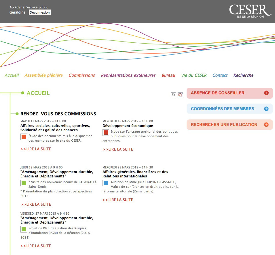 CESER Réunion intranet - MEDIALIGHT - ESN Ile de La Réunion